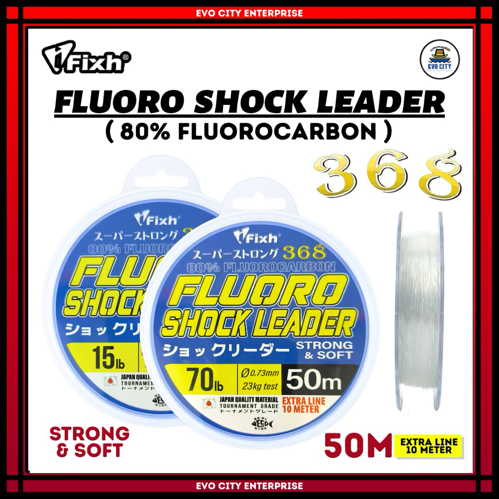i-Fixh 368 Fluoro Shock Leader (80% Fluorocarbon) 50m + 10m Extra | Shopee Malaysia