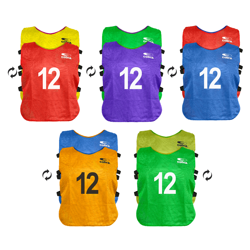 Football Bib Set - Cobra Mesh Reversible (Junior/Senior) (Numbered 1~12 ...