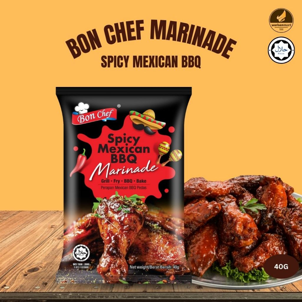 bon chef marinade spicy chicken & black pepper 40g | Shopee Malaysia