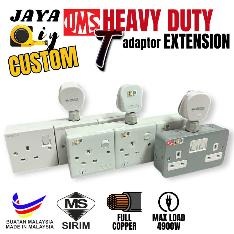 UMS [HEAVY DUTY] T-adaptor Plug Top 2 , 3 ,4 Ways 2 GANG Metal Clad ...
