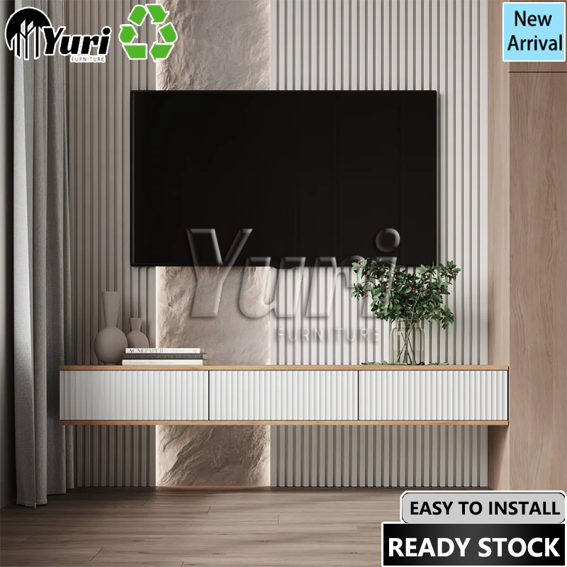 Yuri Wall-mounted TV cabinet with side storage kabinet TV 140cm/160cm ...