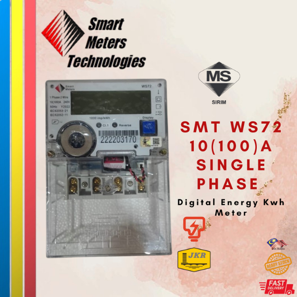 SMT WS72 10(100)A Single Phase Digital Energy Kwh Meter With SIRIM ...