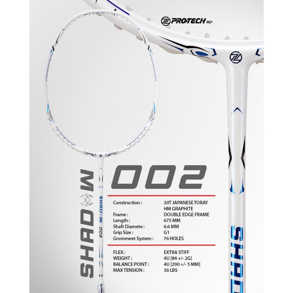 PROTECH Badminton Racket SHADOW 002 (UNSTRUNG) - FREE STRING + GRIP ...
