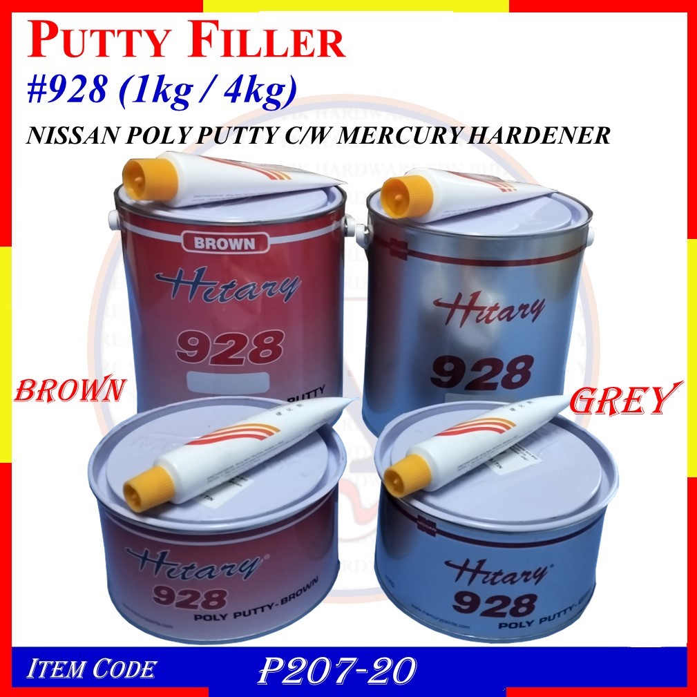 (1KG / 4 KG) MERCURY NISSAN HITARY 928 POLY PUTTY WITH HARDENER - GREY ...