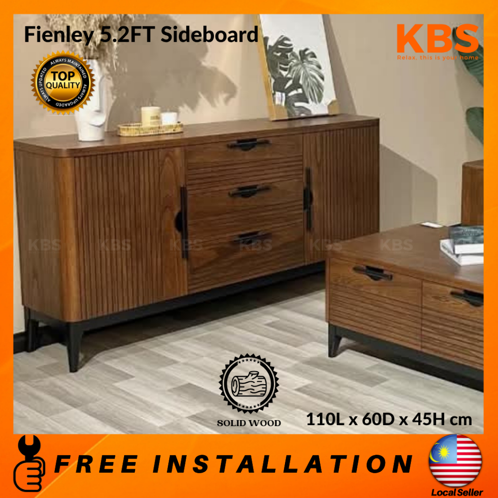 (FREE Installation+Shipping) KBS Fienley 5.2FT Sideboard / Solid Wood ...