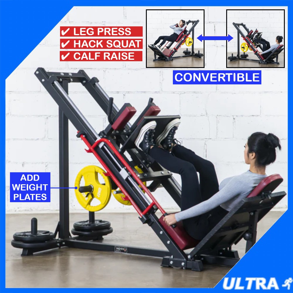 45° Leg Press Hack Squat Calf Raise Machine Plate Loaded Hamstrings ...
