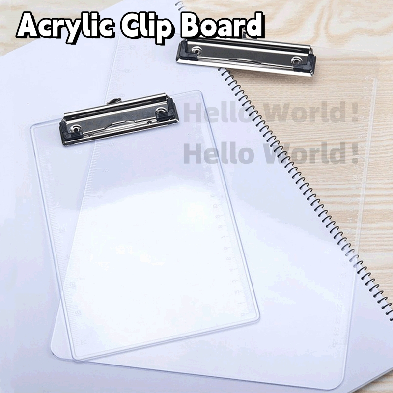 Transparent A4 Clipboard Paper Clip Board Document Holder Board Papan ...