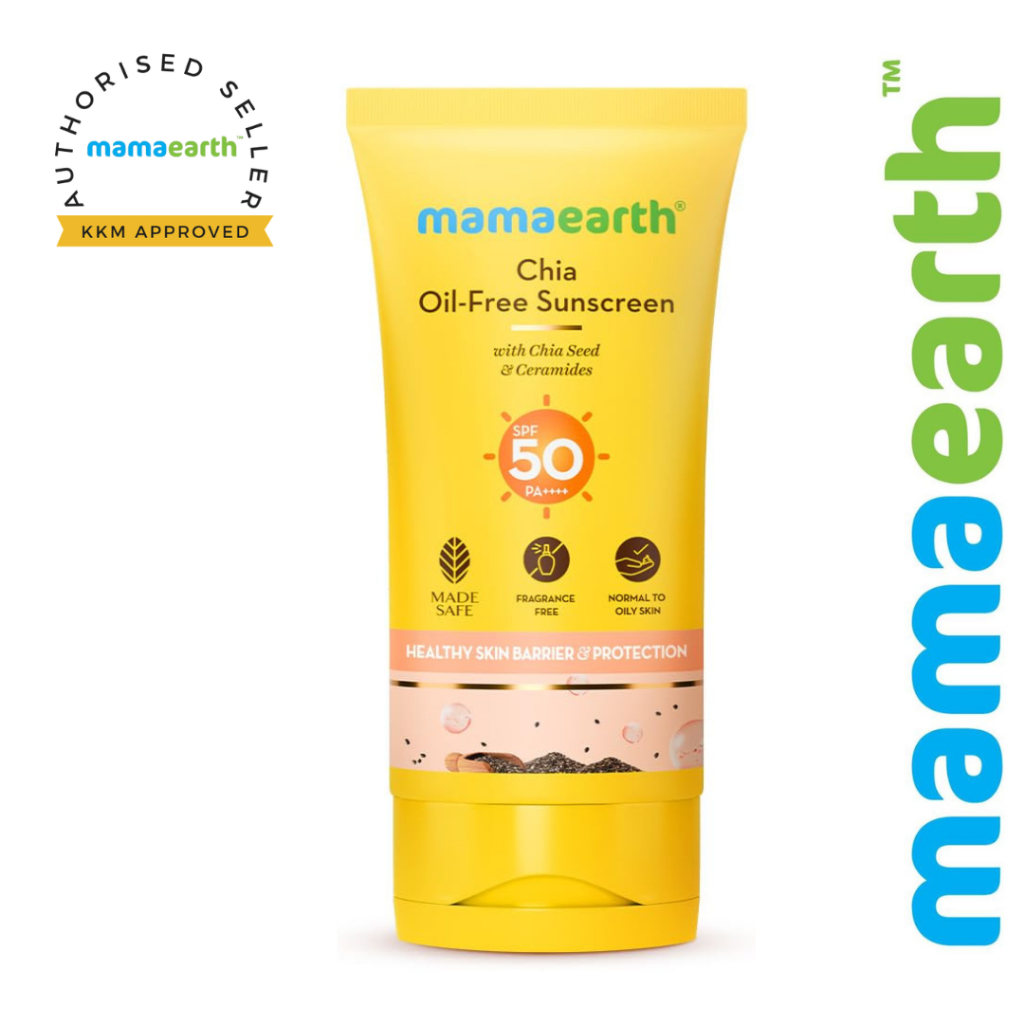 Mamaearth Chia Oil-Free Sunscreen | Hydrated Glow & Sun Protection ...
