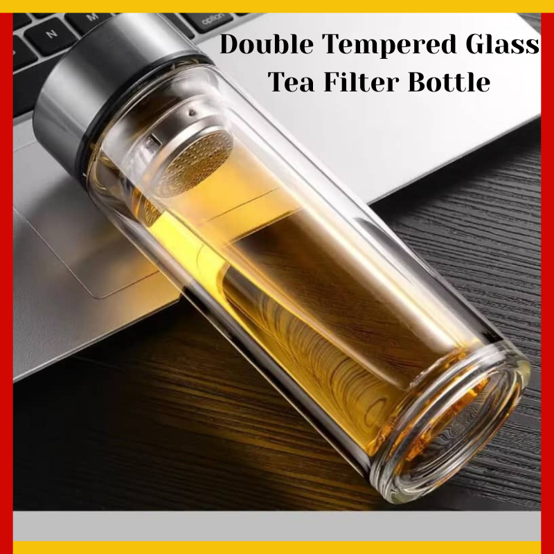 Thickened Double Layered Glass Tea Cup Portable Heat Glass Tea | Shopee ...