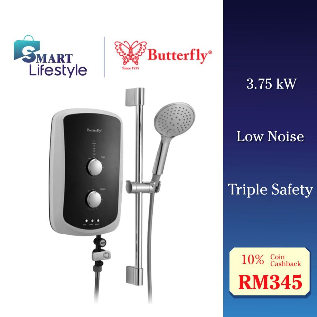 Butterfly Instant Water Heater With DC Pump (3750W) BWH-22P | Shopee Malaysia