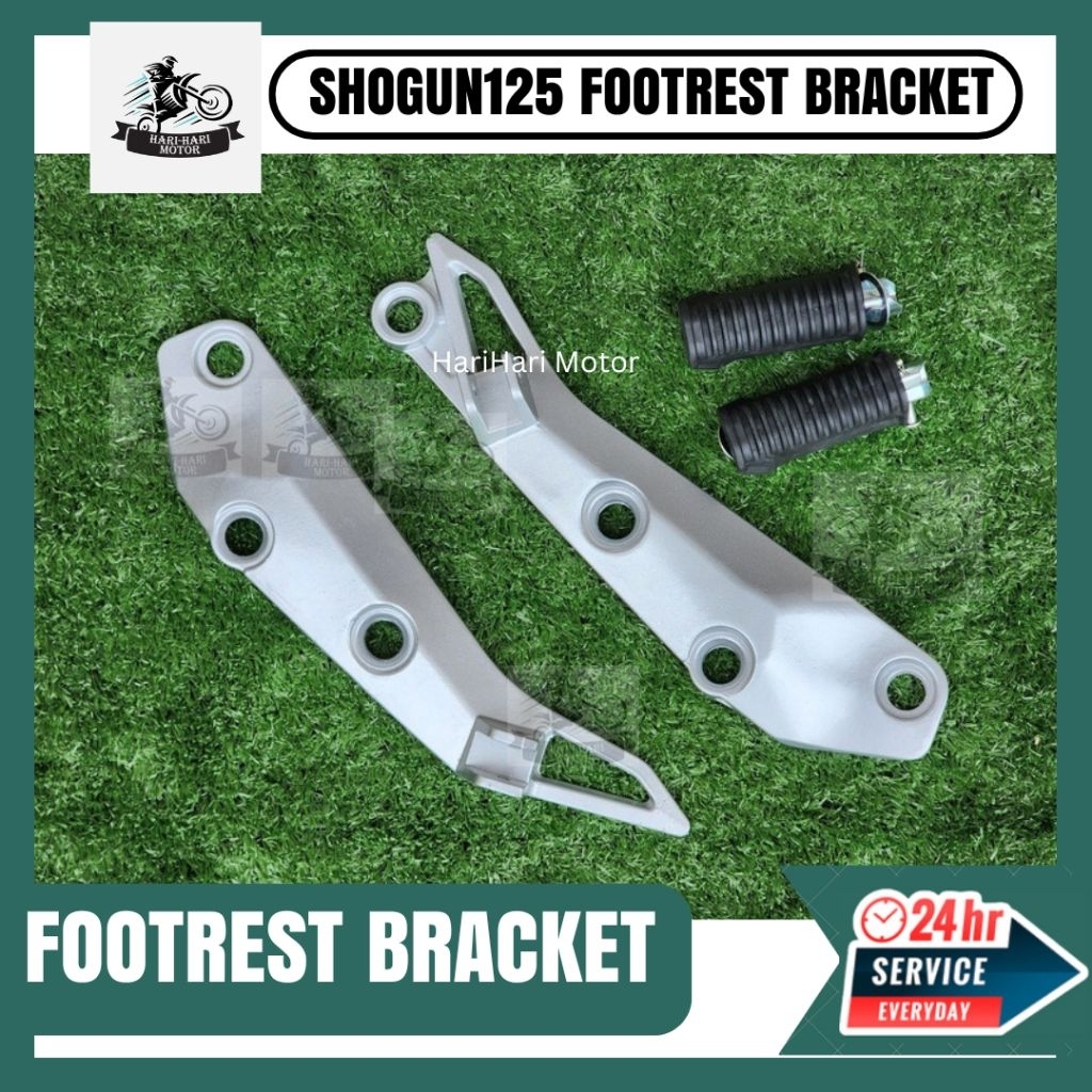 SUZUKI SHOGUN125 SHOGUN 125 Rear Footrest Bracket Set Silver Combo ...