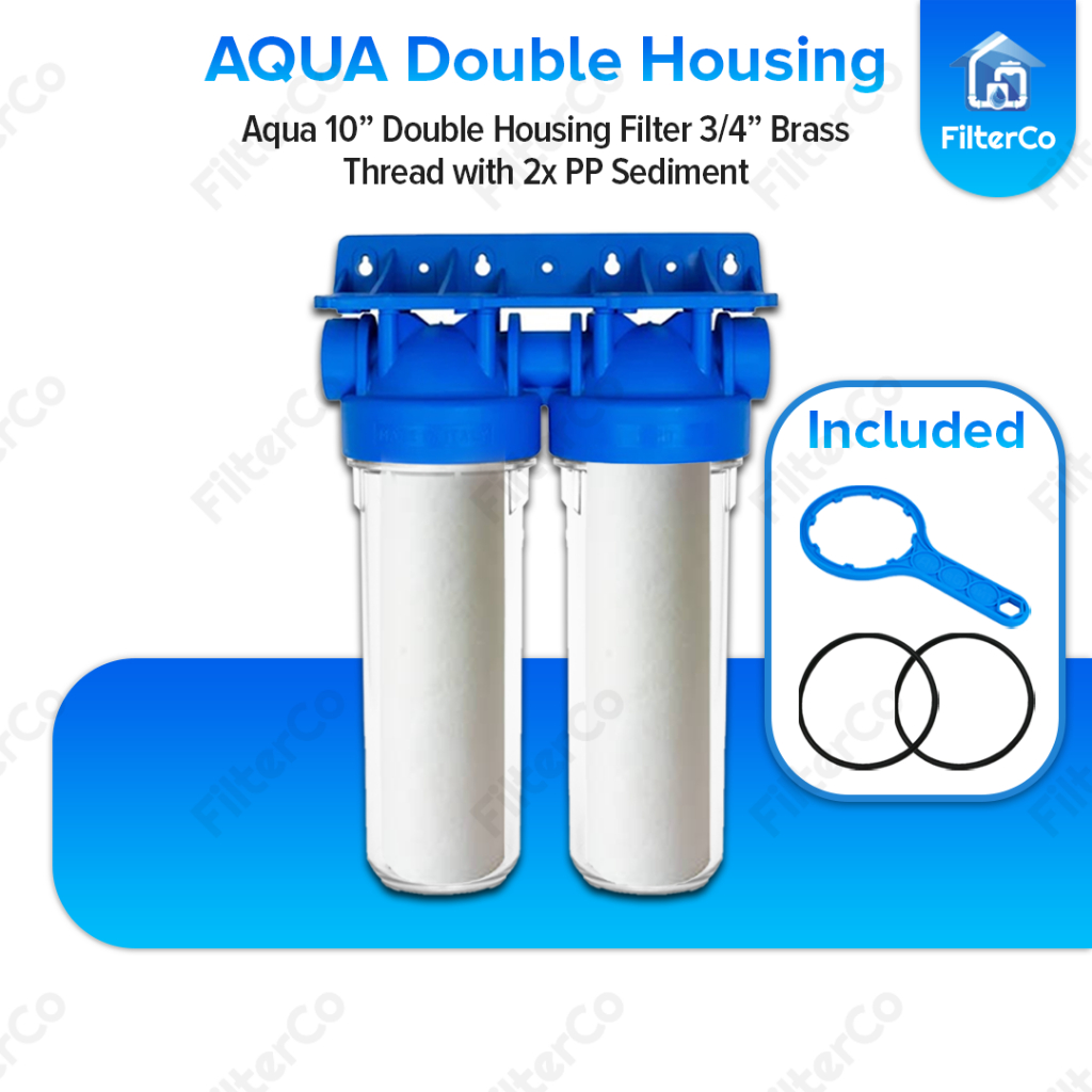 AQUA 10" Inch Double Stage Housing Water Filter Water Purifier System ...