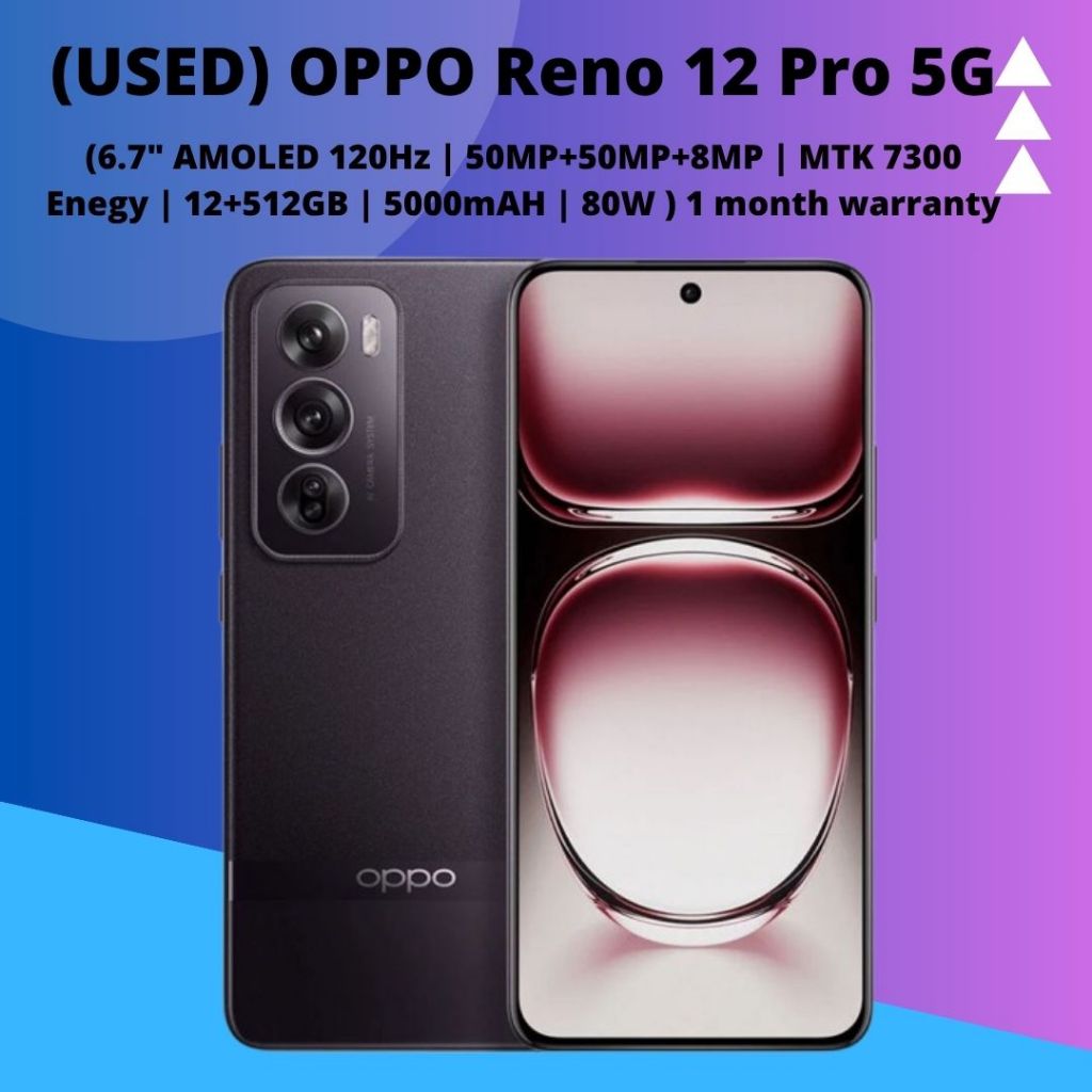 (USED) Oppo Reno 12 Pro 5G(6.7" AMOLED 120Hz | 50MP+50MP+8MP | MTK 7300 ...