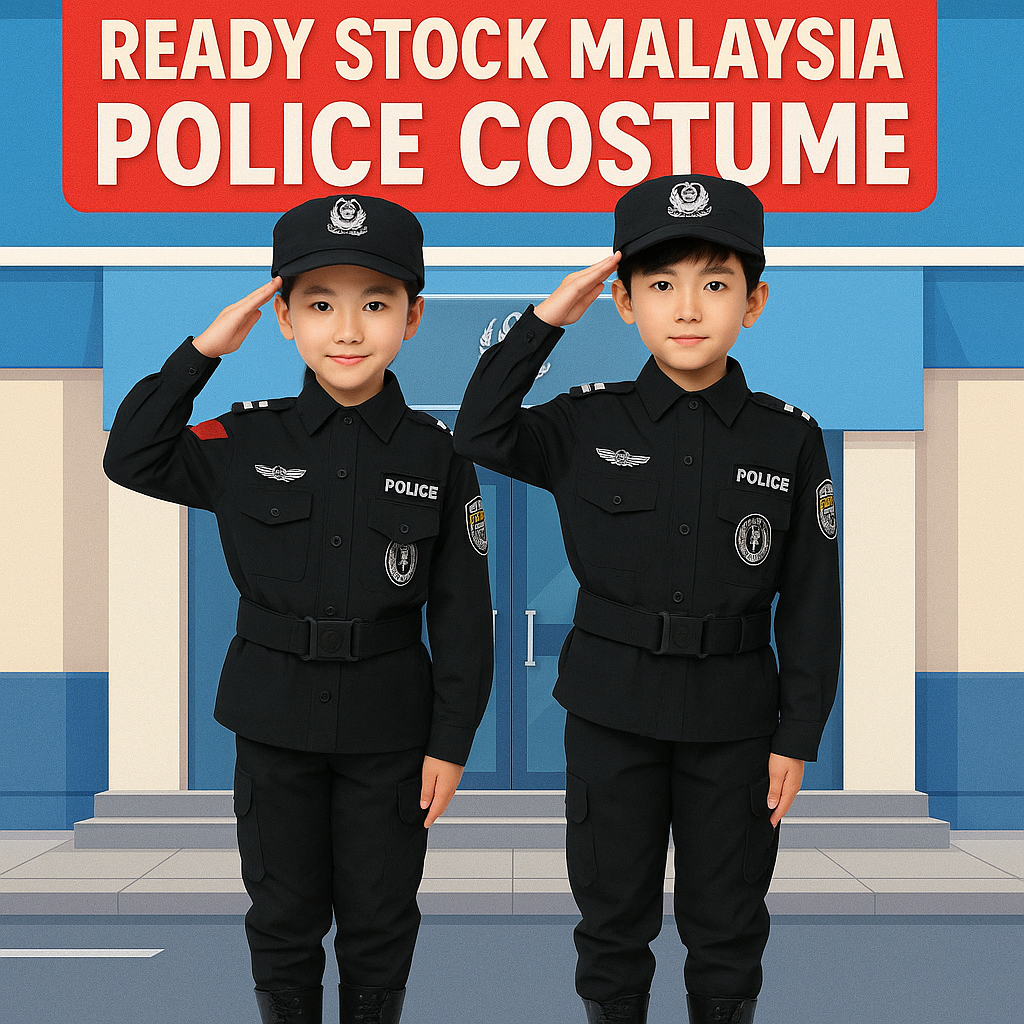 (Ready Stock) Kids Police Polis SWAT Costume Set Boy Girl Officer ...