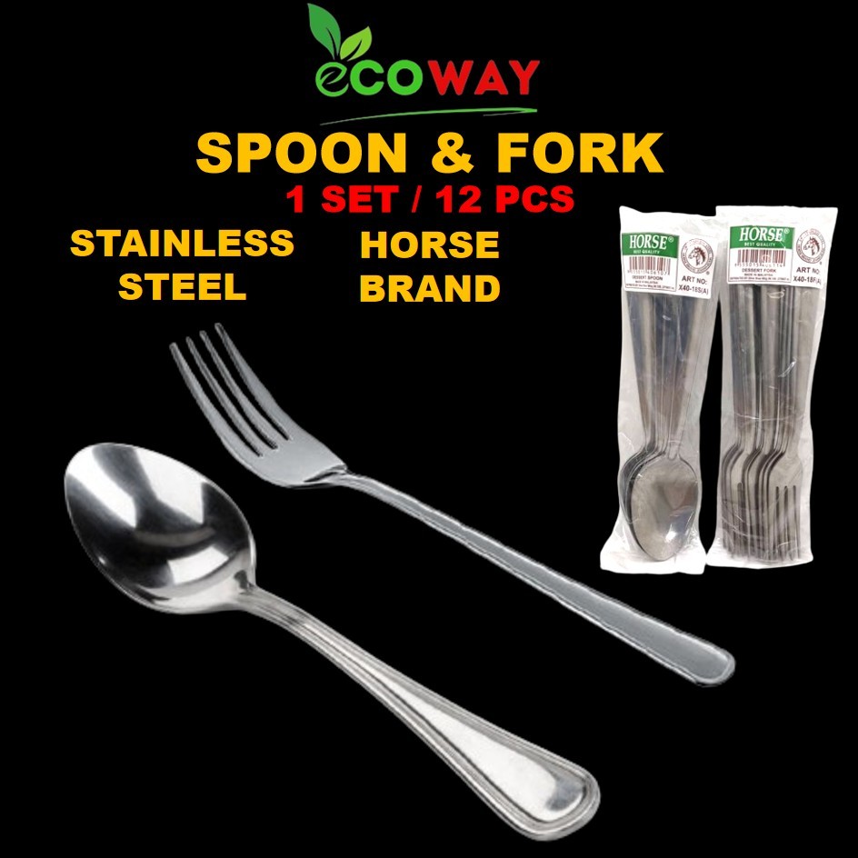 HORSE X40 Brand Sudu atau Garfu 12 pcs / Fork or spoon 12 pcs High ...