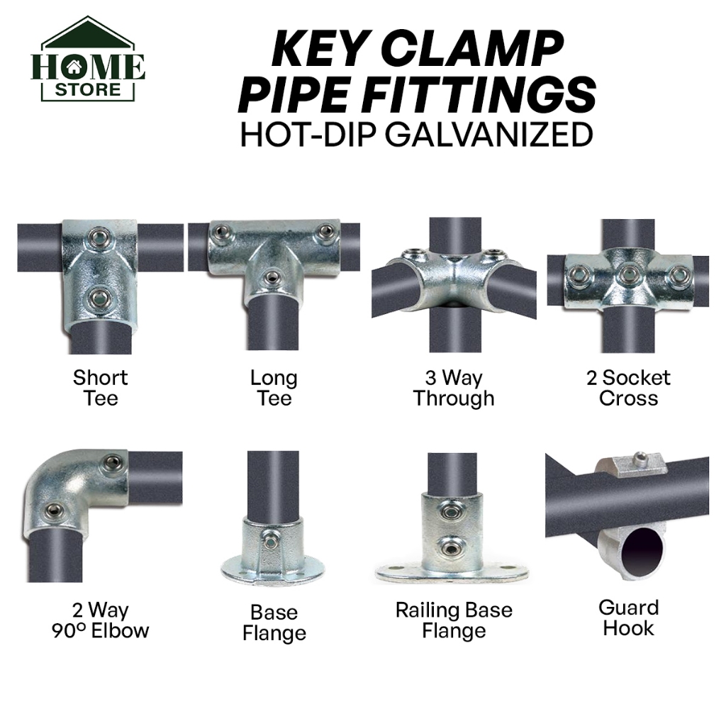 Home Store Penyambung Paip Kunci (Key Clamp) Galvanis – Untuk Pagar ...