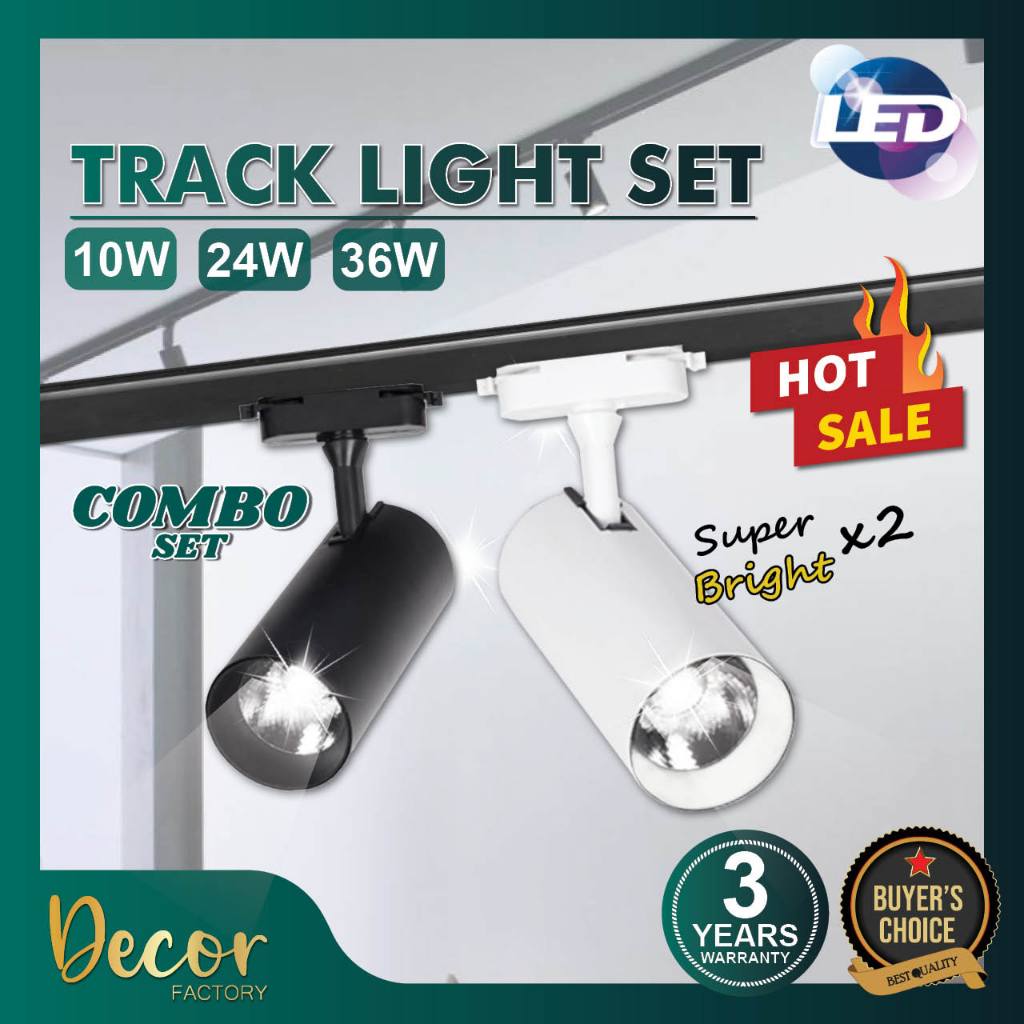 [SET] LED Track Light 10W / 24W / 36W LED Spotlight Ceiling Track Spot ...