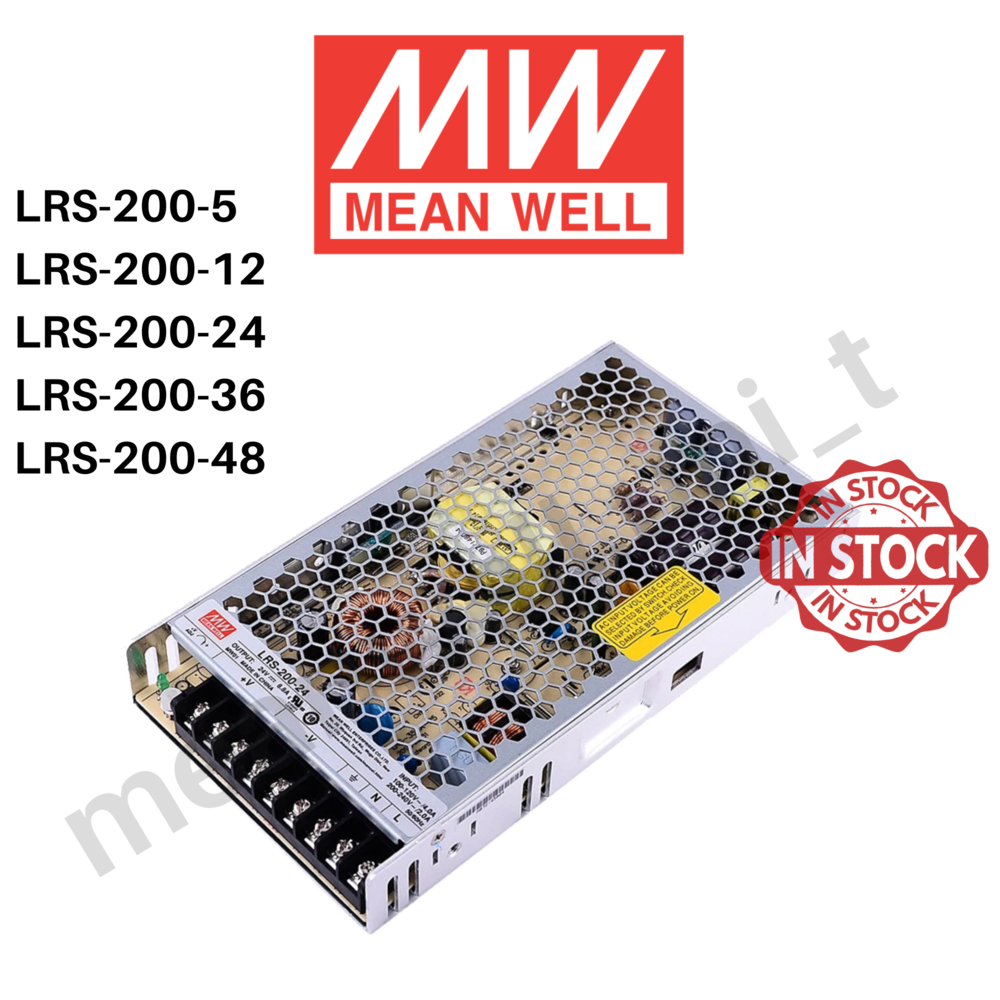 Mean Well LRS-200-24 (200W 24V 8.8A) / LRS-200-5/LRS-200-12/LRS-200-36 ...