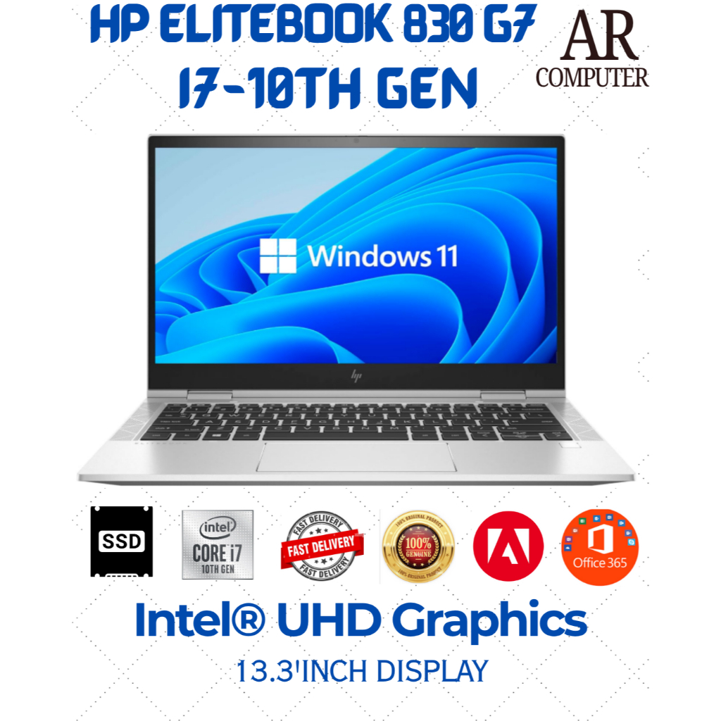 (BUSINESS LAPTOP)HP830 G7 CORE i7 10TH GEN/ INTEL(R) UHD GRAPHICS/RAM ...
