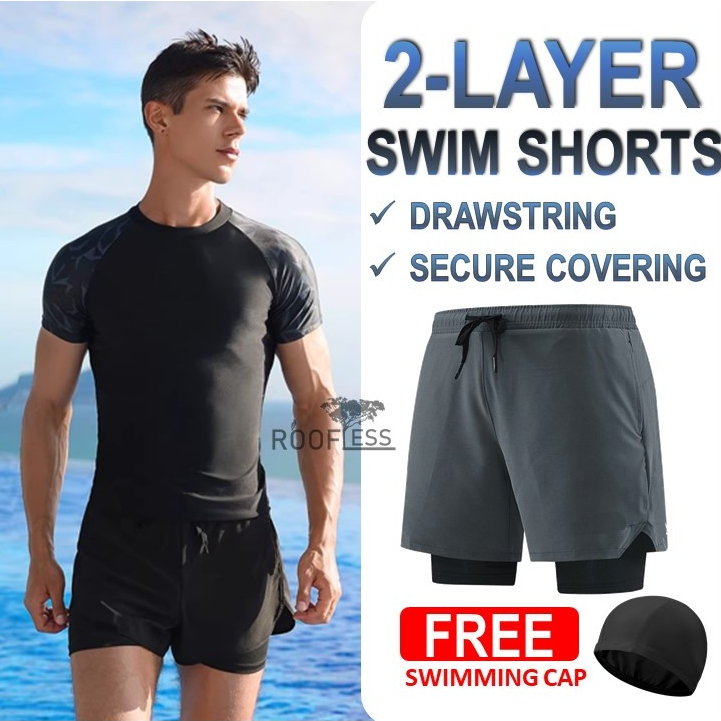 ROOFLESS Swimming Pant Man Swimming Shorts Swimming Trunk Man Seluar ...