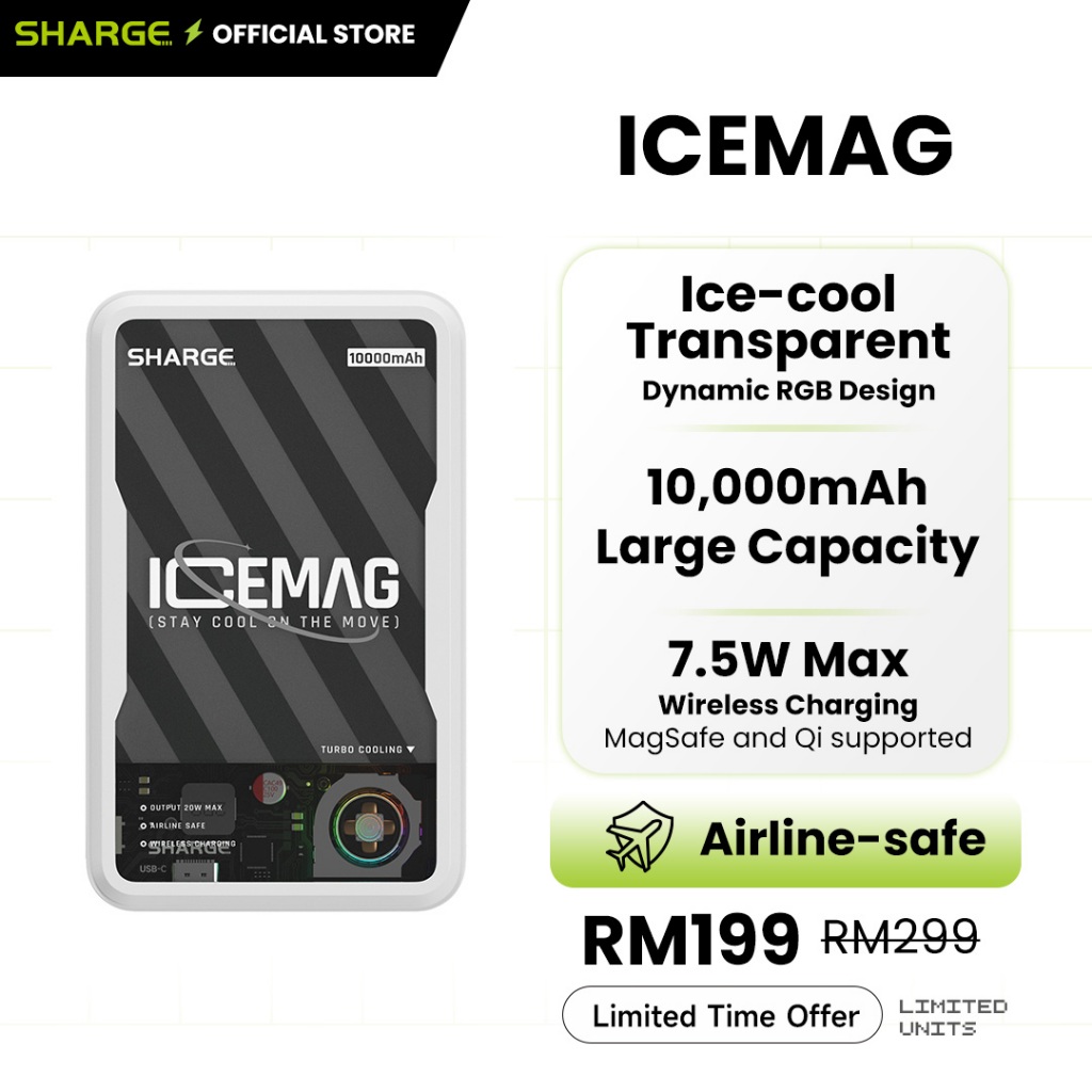 [Promo] SHARGE ICEMAG | World's 1st Magnetic Power Bank with Active ...