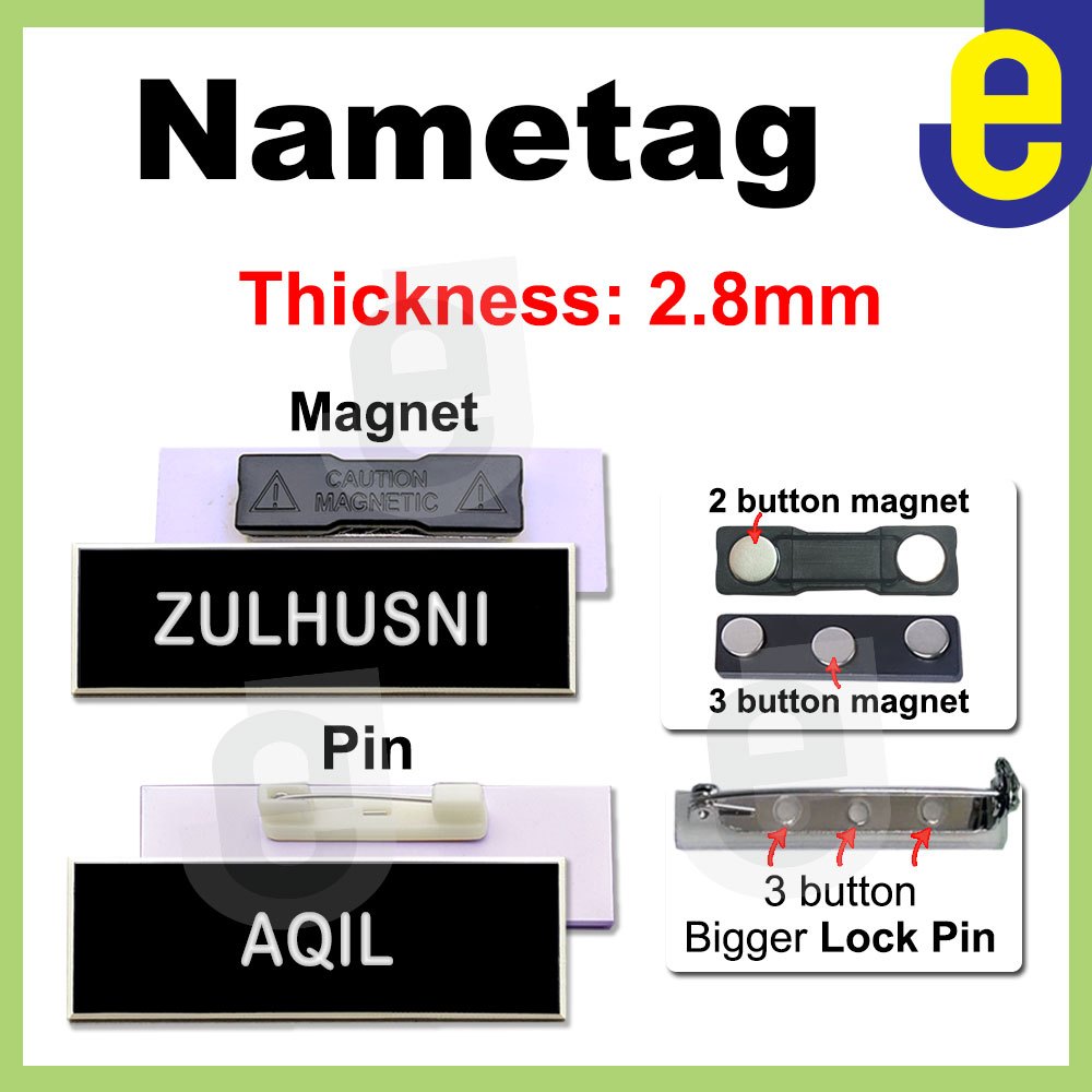 Name Tag Magnet Name Tag Pin Guru Custom Sekolah Magnet NameTag Tanda ...