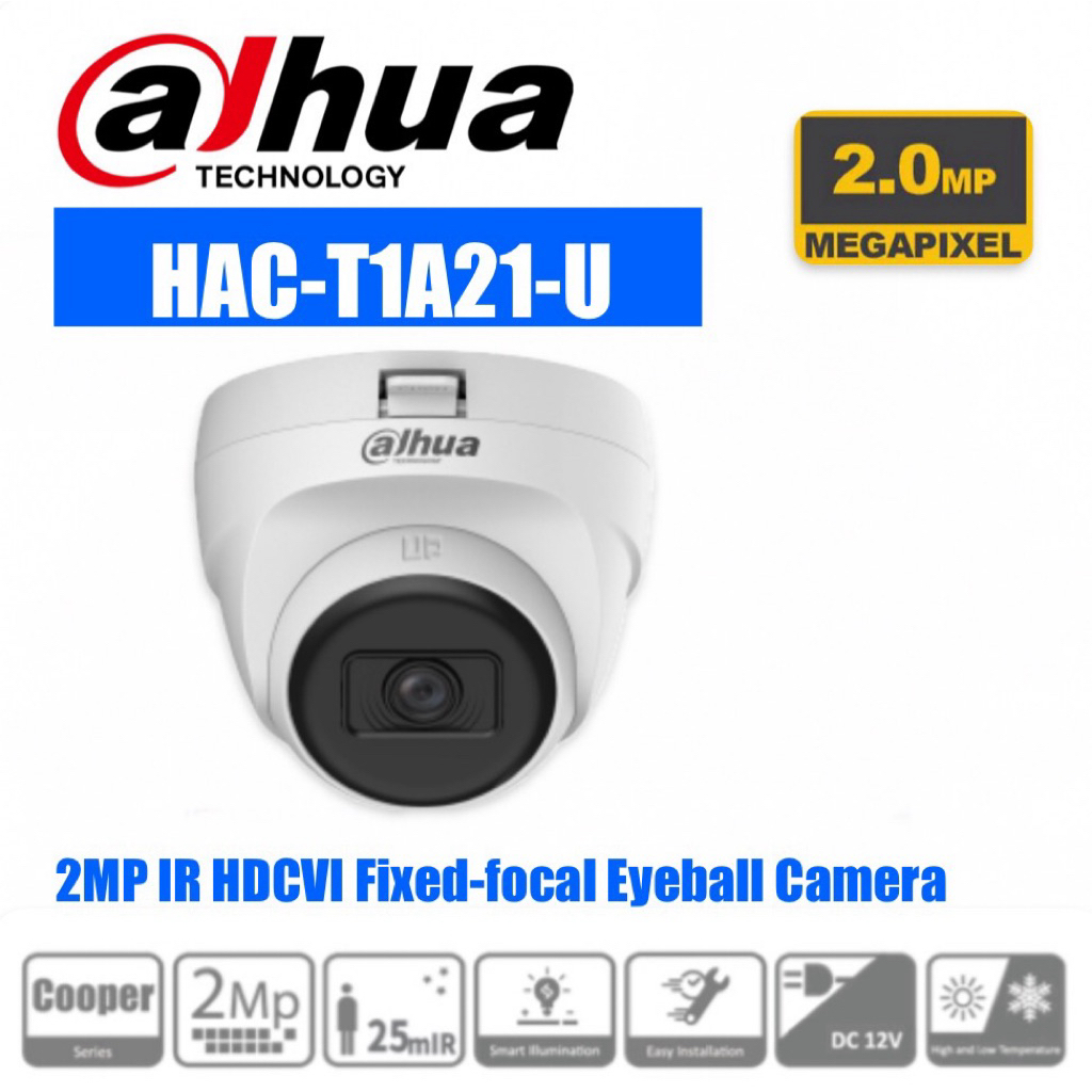 DAHUA CCTV HAC-T1A21P-U 4 In 1 Indoor Eyeball Camera Analog Full HD 2MP ...