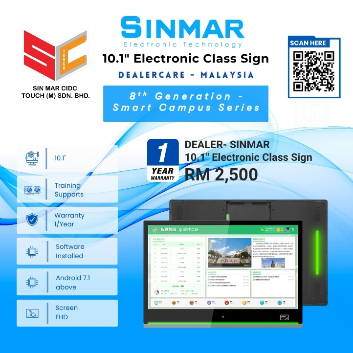 SINMAR 8th Gen Smart Class Sign | FHD | Android 7.1 | QR | Face ID | 2G ...