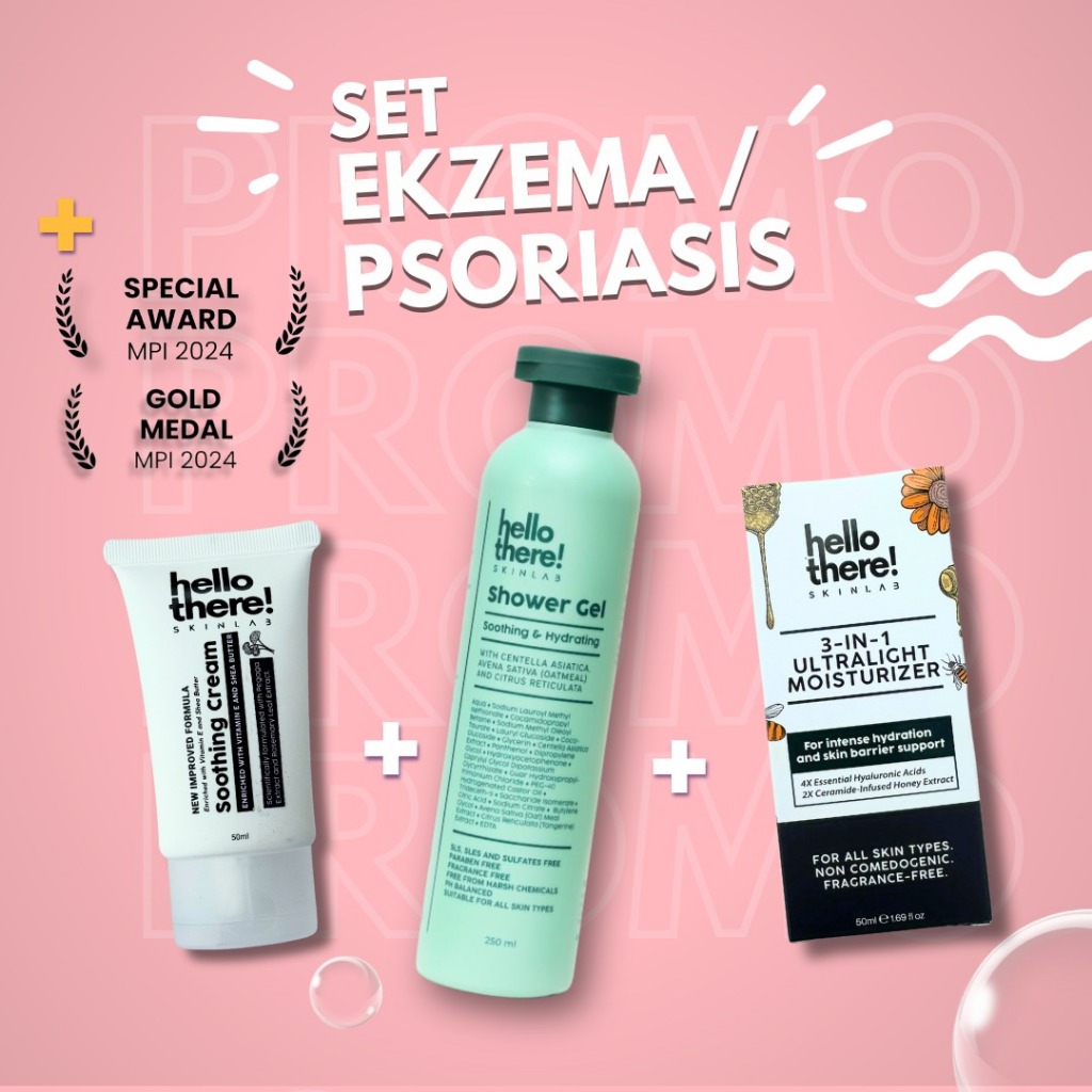 [SET ECZEMA/PSORIASIS] Hellothere! Eczema Soothing Cream 50ml + 3in1 ...