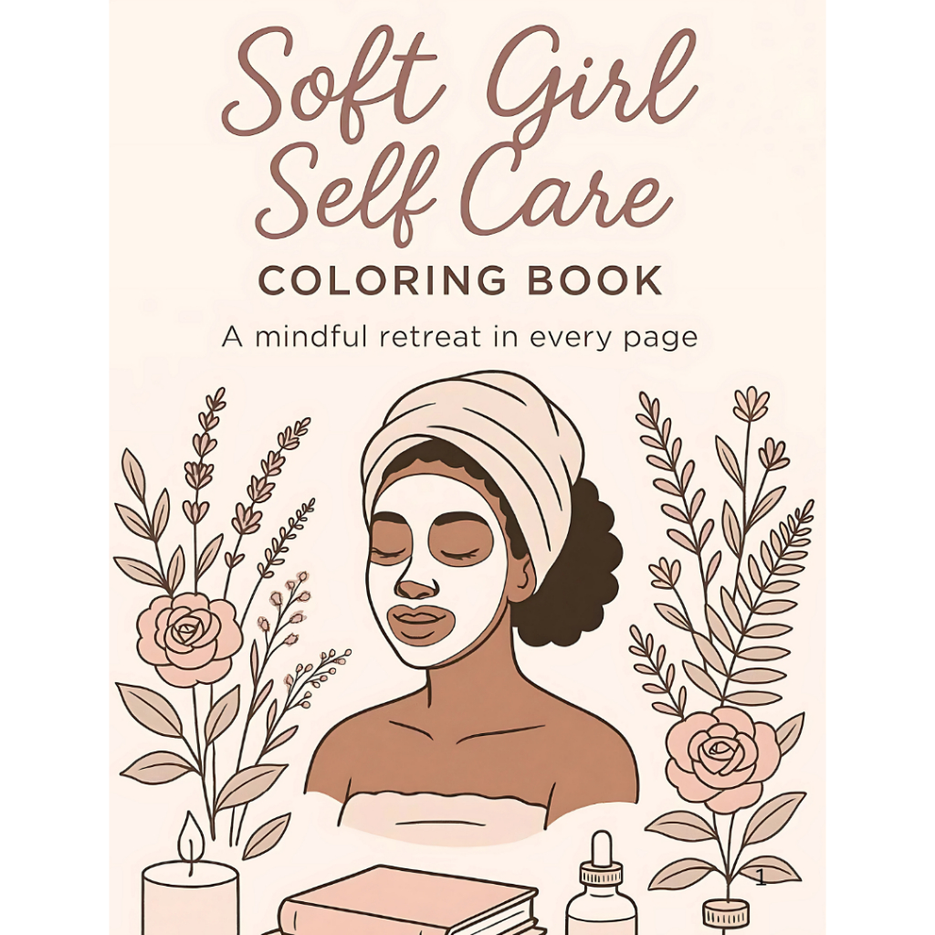 B055 Soft Girl Self Care Coloring Book Printable PDF Digital Coloring ...
