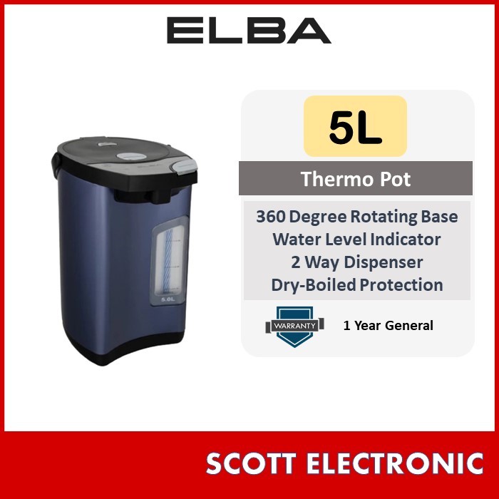 Elba 5.0L Electric Thermo Pot with 2 Way Dispenser, Auto Boil & Keep ...