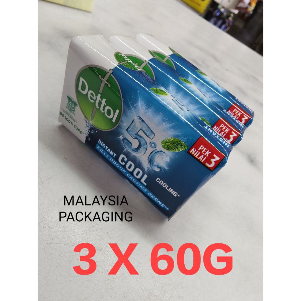 Dettol Antibacterial Soap 60g x 3pcs Original Fresh Cool Skincare ...