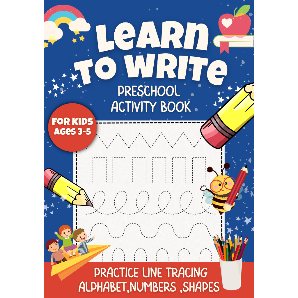 FREE 100 Pages BUSYBOOK |Lines, Numbers & Shape Tracing Worksheets for ...