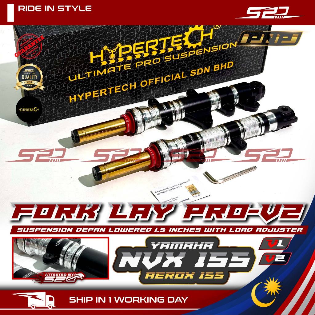 Front Fork Hypertech Pro V3 NVX155 V1 V2 Adjustable Lowered 1.5 inch ...