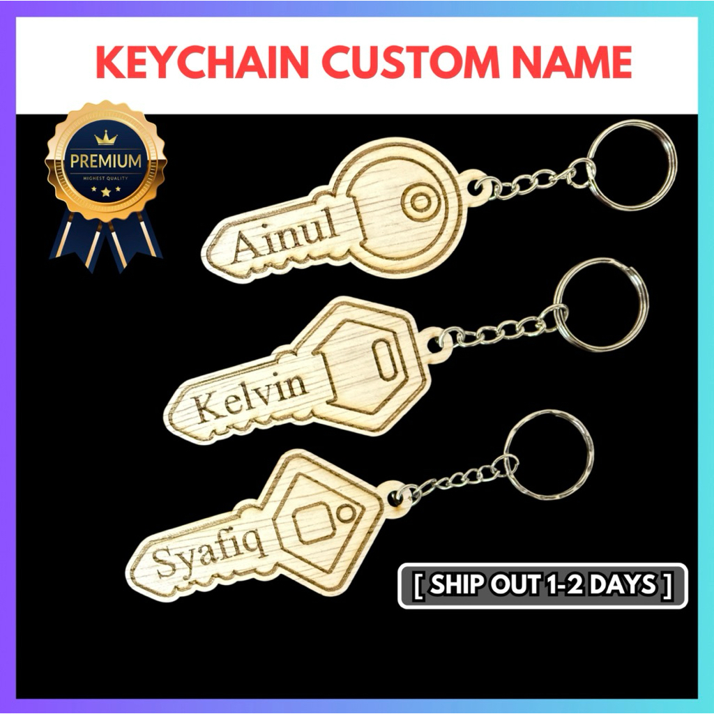 Keychain Key Shapes Custom Name Keychain Custom Nama Keychain Murah ...