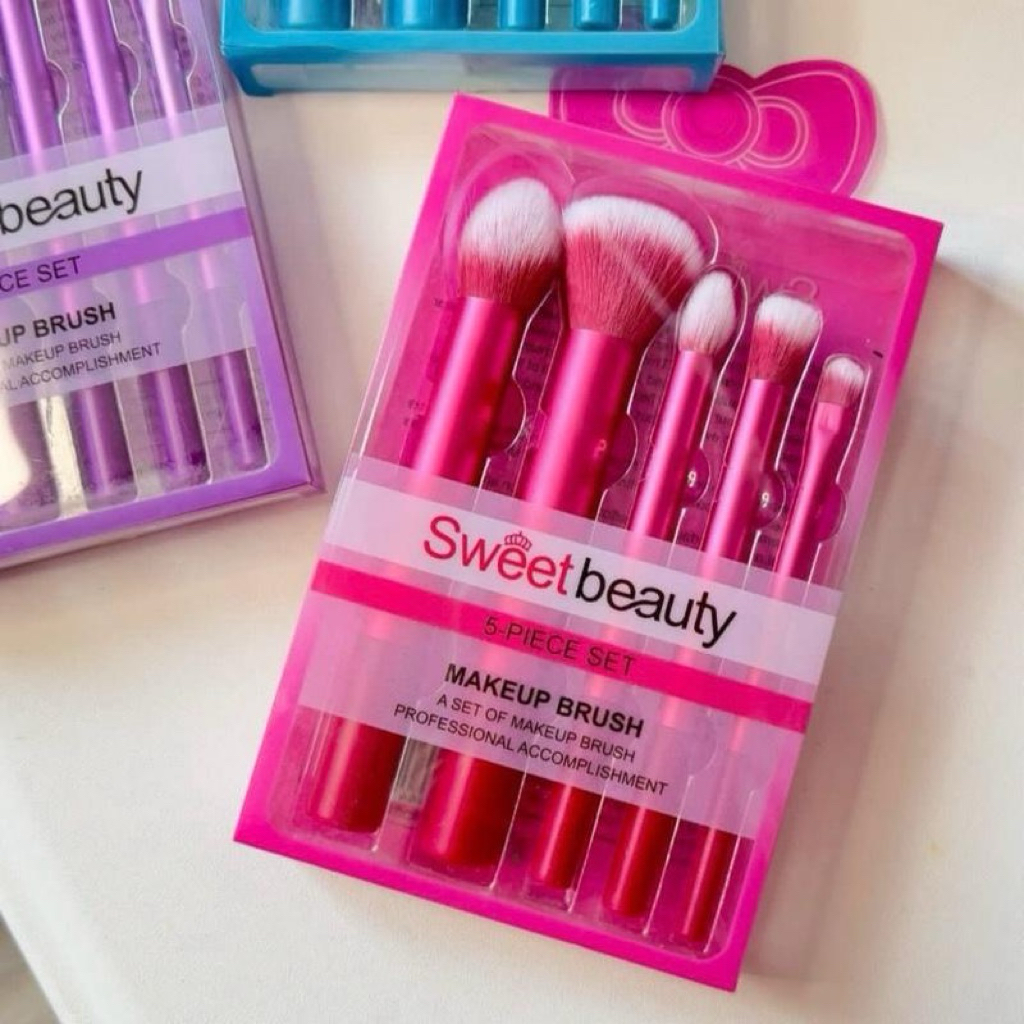 5 PIECES SOFT FLUFFY MAKEUP BRUSH SET (5 in 1 SET MAKEUP BRUSH ...