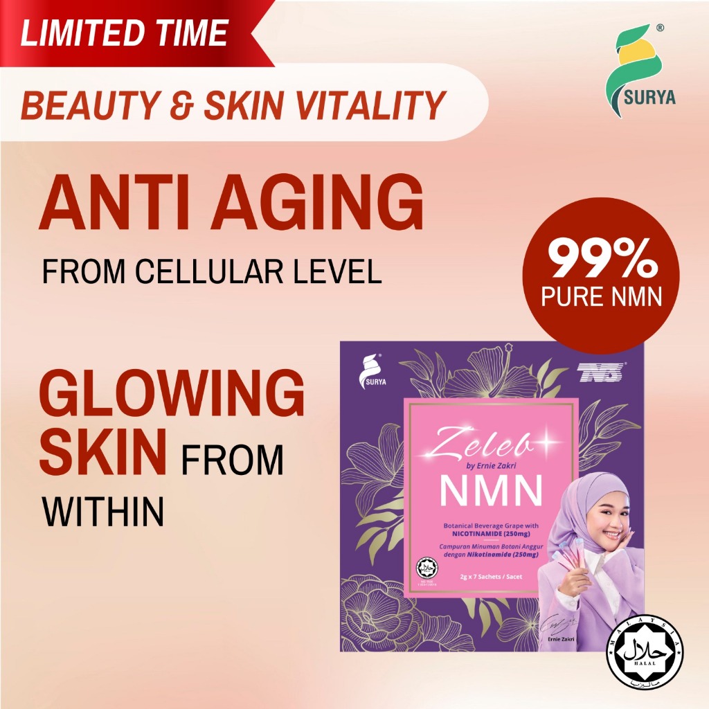 Zeleb+ NMN (7/14/30 Sachets) 250mg of 99% Pure NMN (For Elevate Energy, Slow Down Aging, Improve ...