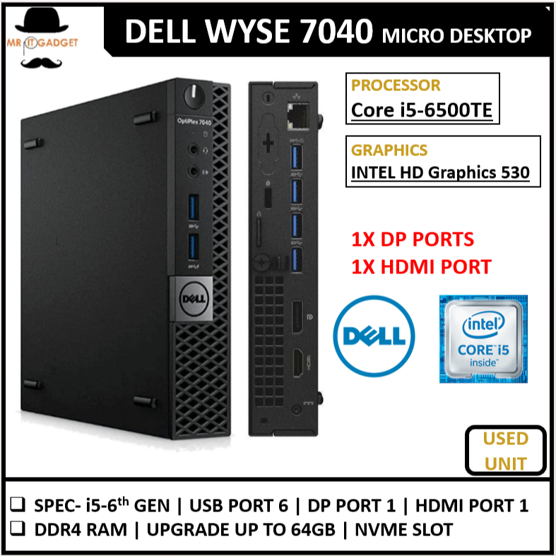 Dell Wyse 7040 Micro Pc CPU Core i5-6500TE (6th Gen) Upto 32GB RAM ...