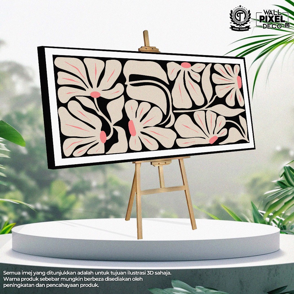 Frame Flower Minimalist Aesthetic leaves Seni Hiasan Dinding Bilik ...