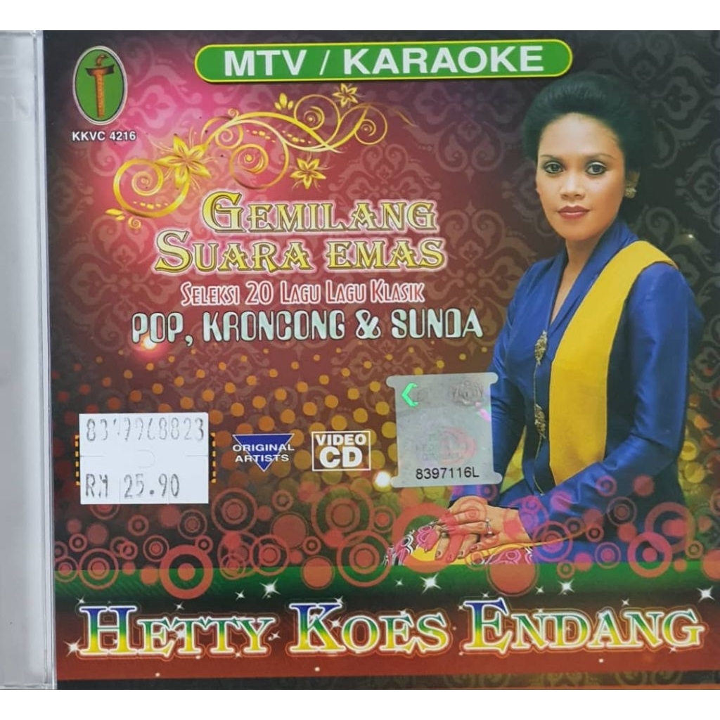 VCD Karaoke - Hetty Koes Endang Seleksi 20 Lagu Lagu Klasik Pop Keroncong & Sunda (2 Disc ...