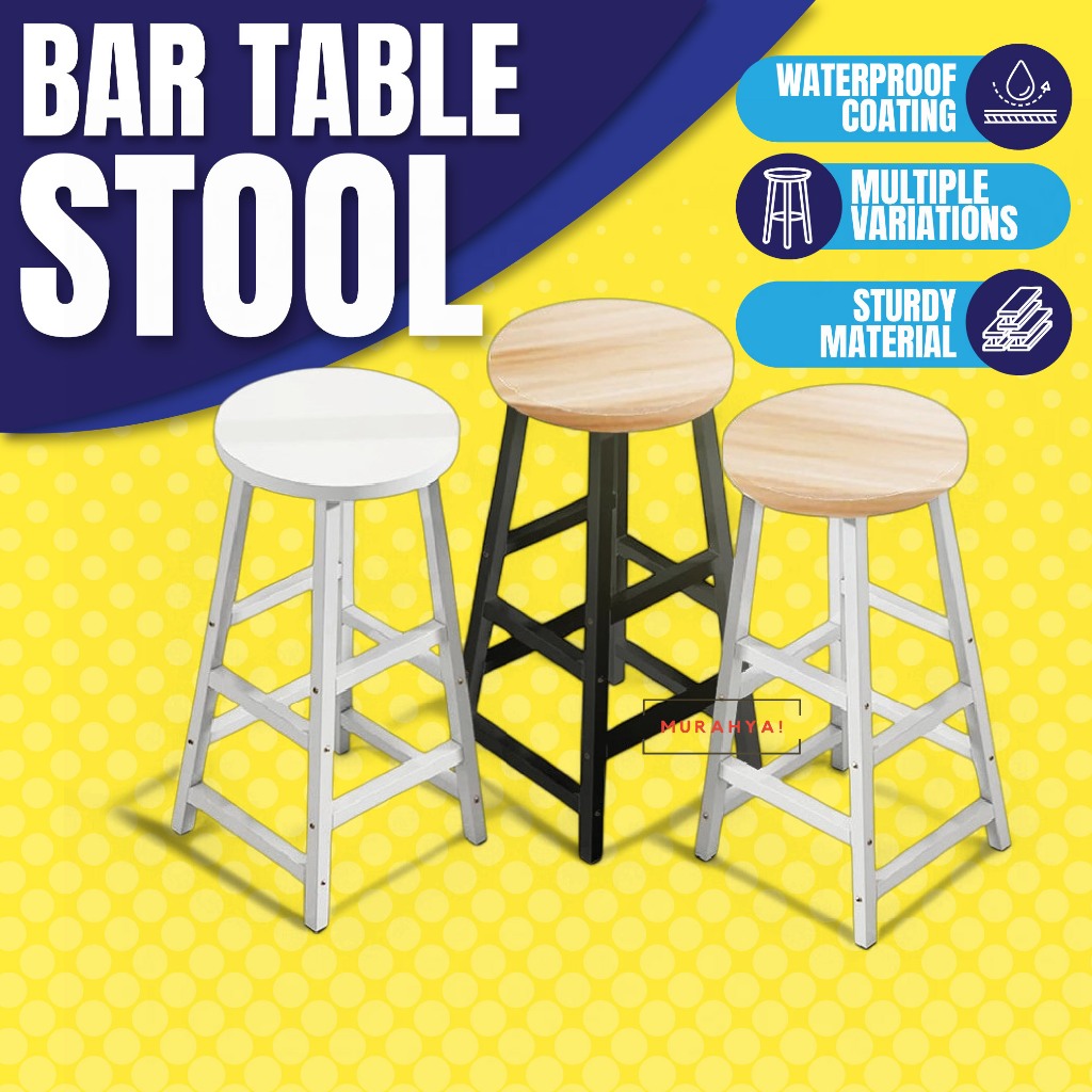 Bar table Stool Chair High Wood Kerusi Bar Meja Tinggi Murah Modern ...