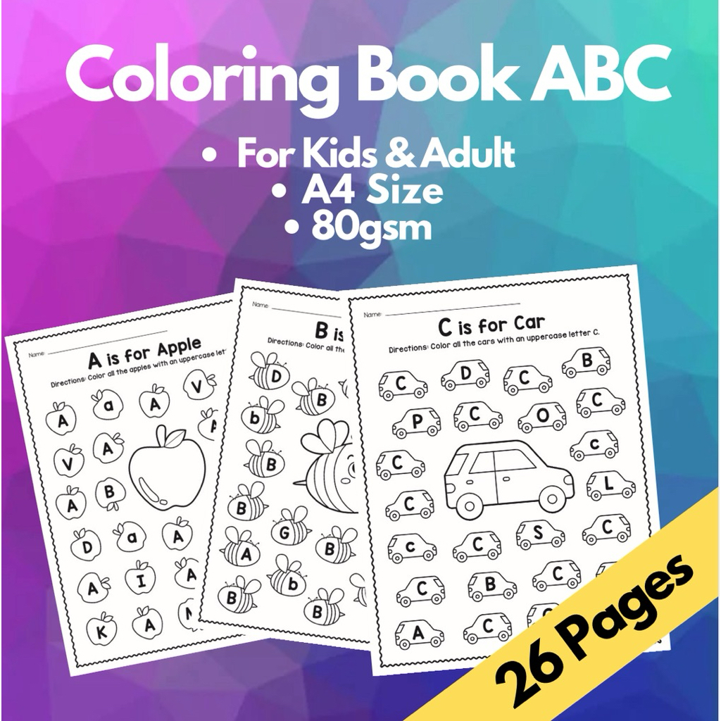Coloring Book ABC / Coloring Book 123 / Buku Mewarna ABC / Buku Mengira ...