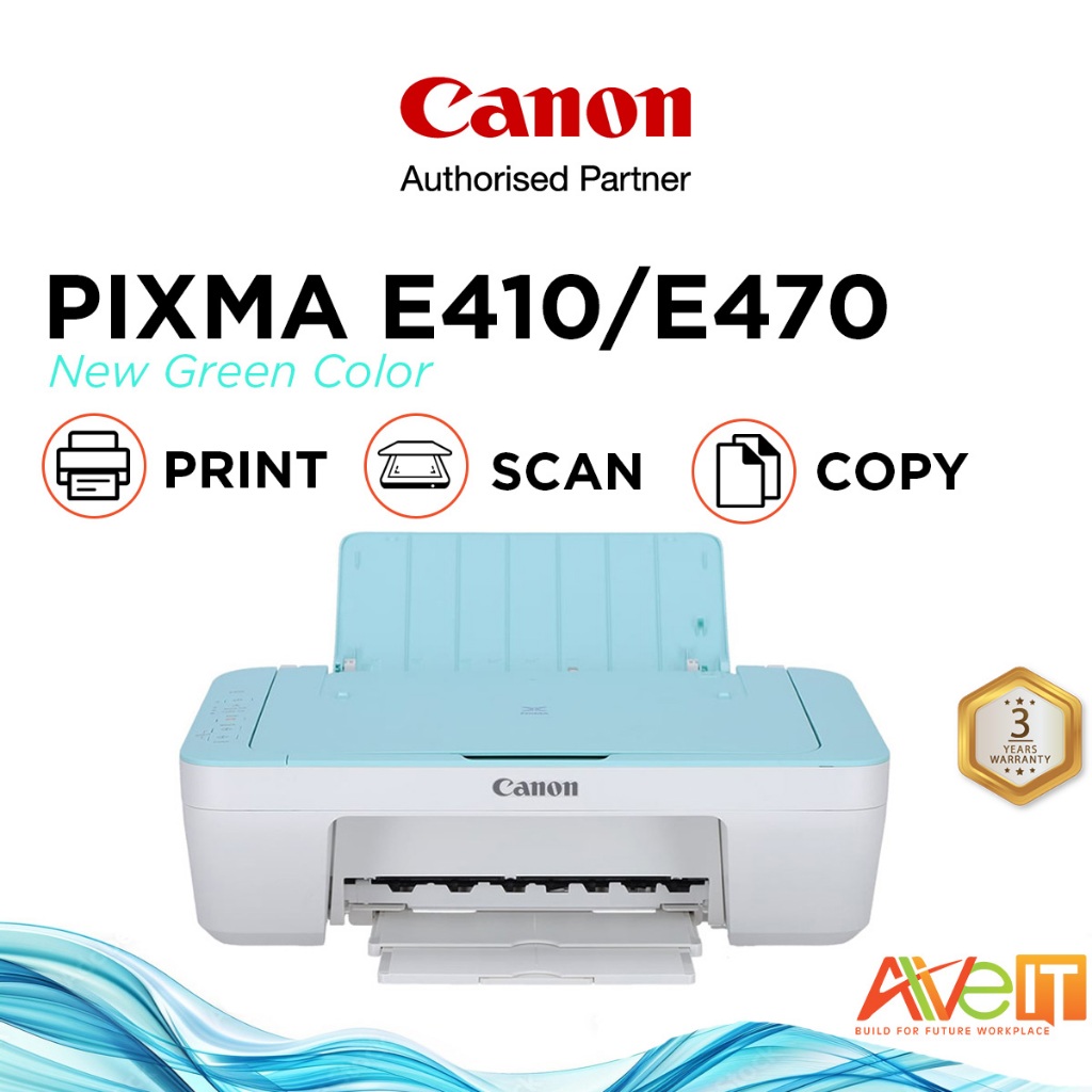 Canon Pixma E410 E470 Green All In One Wireless Printer (Print/Scan ...