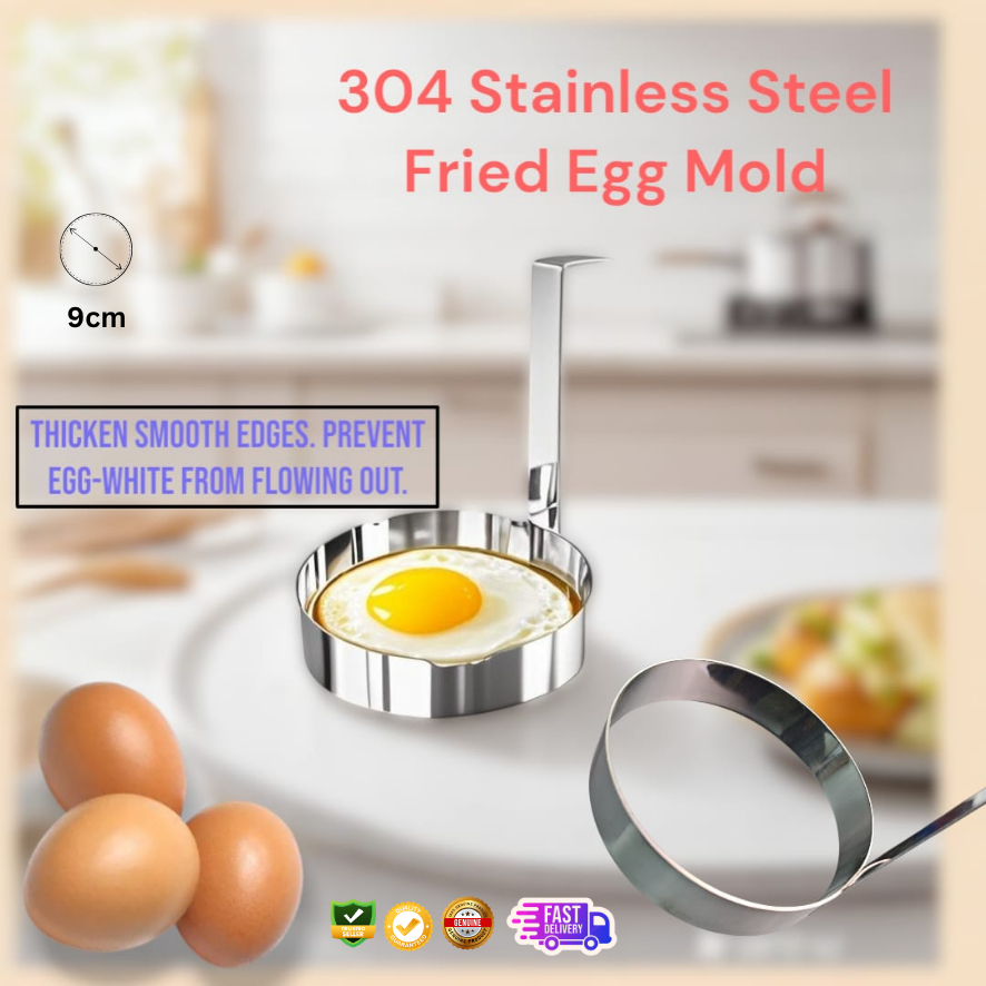 304 Stainless Steel 9CM Egg Ring/BENJO EGG MOLD/ACUAN TELUR/TELUR ...