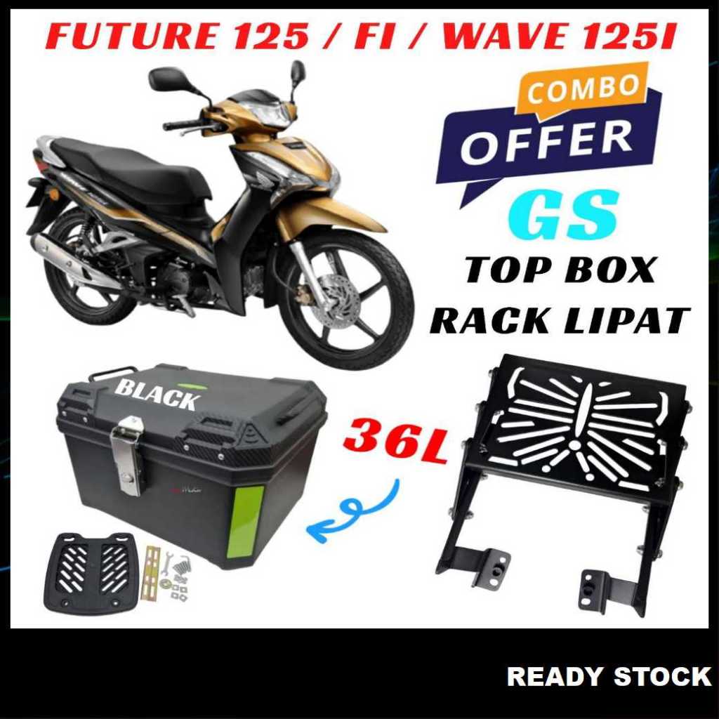(FUTURE 125 FI/WAVE 125 FI) GS 36L BLACK BOX+ADJUSTABLE RACK BUTTERFLY ...