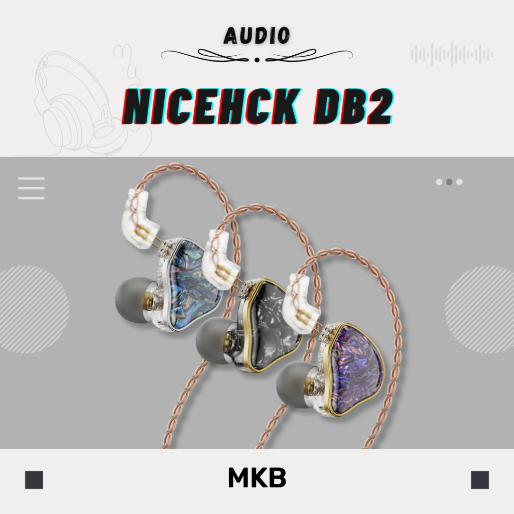 NICEHCK DB2 Hi-Fi Aluminium Alloy IEM 1BA+1DD Hybrid Titanium Plated Graphene Diaphragm (10mm/0 ...