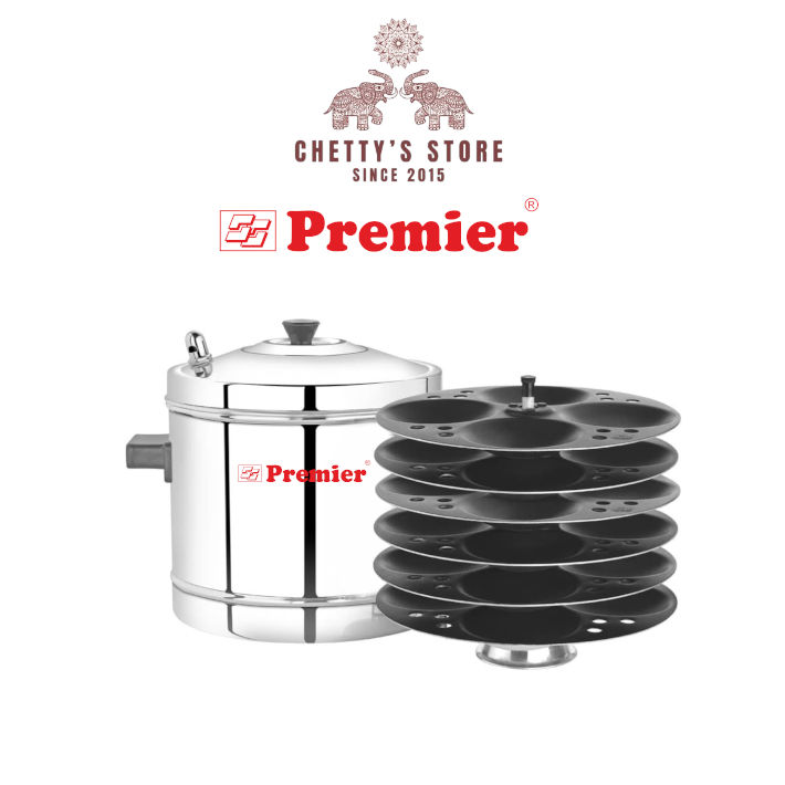 (IMPORTED) Premier Stainless Steel IDLI MAKER with NON-STICK (4 Plates ...