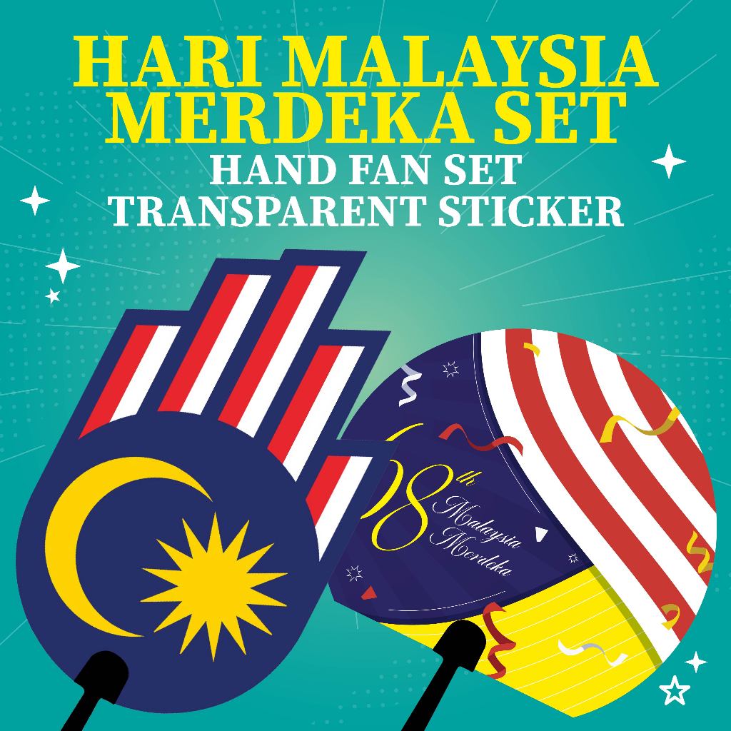 (AKSESORI MERDEKA) HAND FAN | KIPAS TANGAN MADANI + STICKER PIPI I SET ...