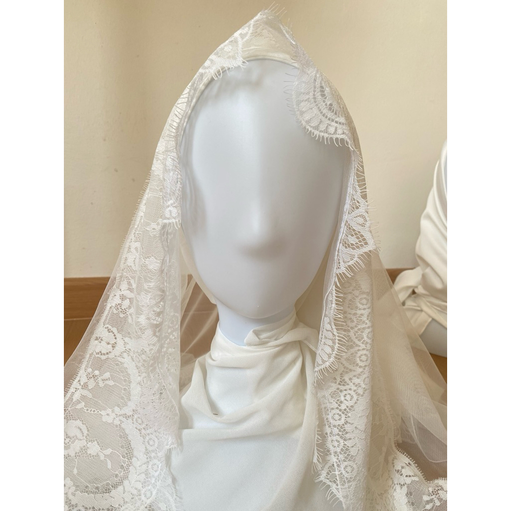 Veil Pengantin Akad Nikah Frenchlace Borderlace Eyelash Veil Nikah ...