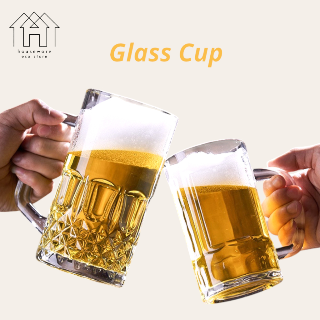 580ml / 430ml Glass Mug Cup Transparent Coffee Tea Glass Cup /Tempered ...